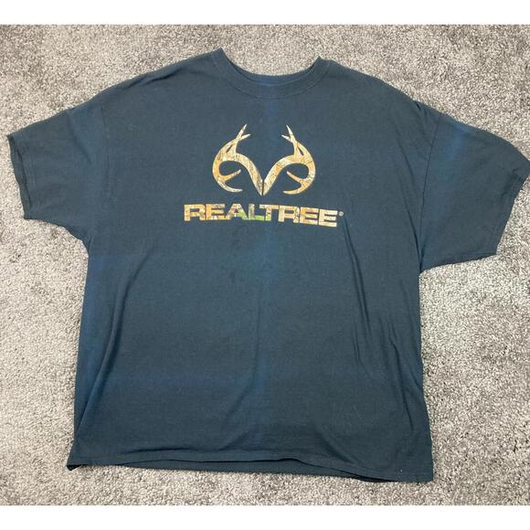 Realtree | Shirts | Realtree Logo Graphic T Shirt Mens Size Xxl Navy ...